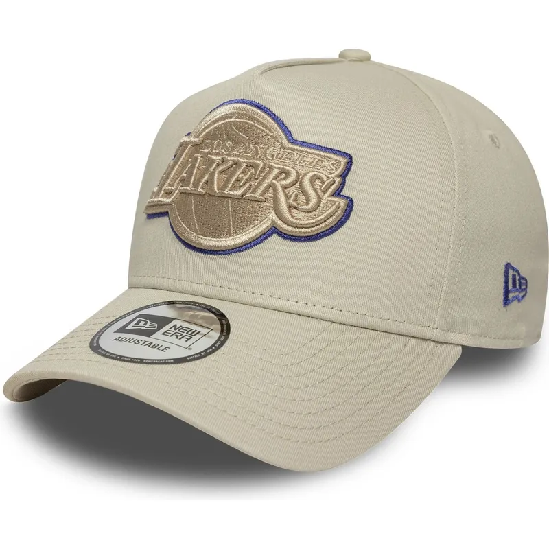New Era Curved Brim E Frame Tonal Outline Los Angeles Lakers NBA Beige ...